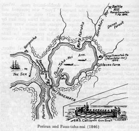 1846 map of Wellington war sites around Pāuatahanui | NZHistory, New ...